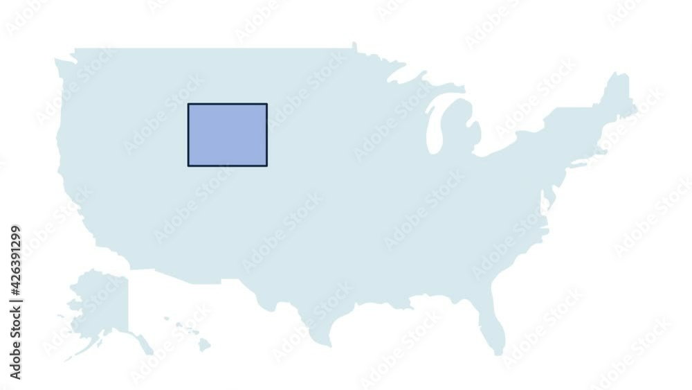 Video „US wyoming state map animation. United states of America country ...