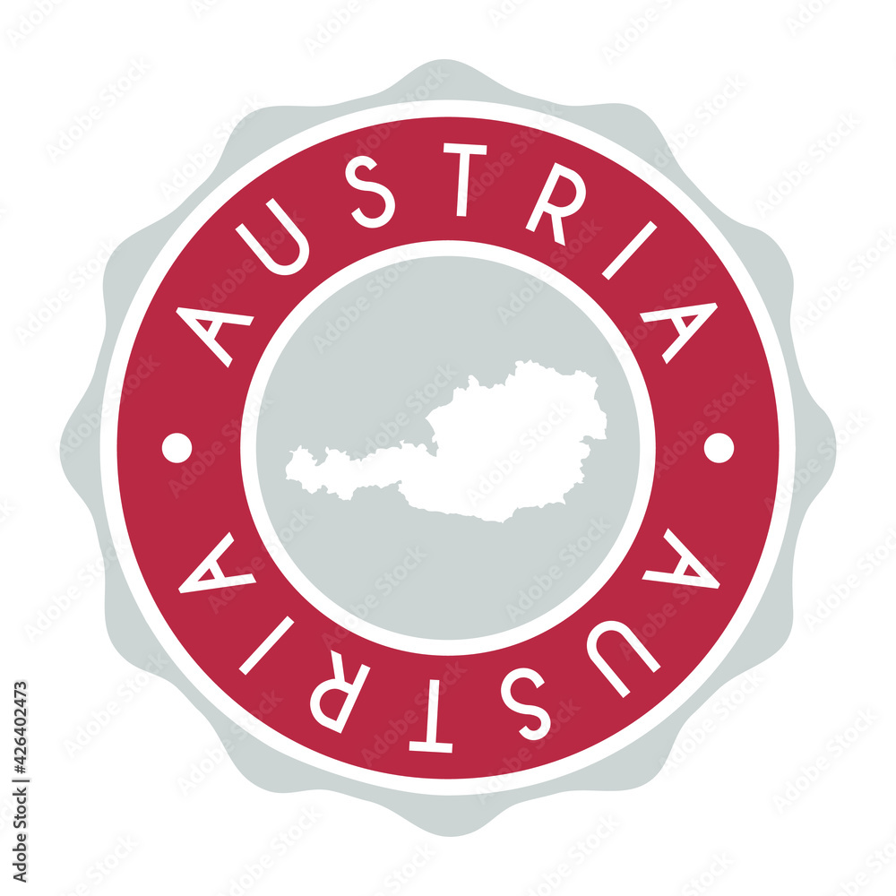 Austria Badge Map Vector Seal. National Symbol Country Stamp Design ...