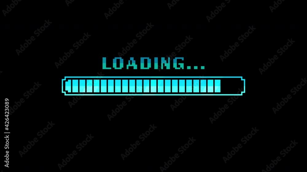 Retro loading bar animation isolated on a black background Stock Video ...