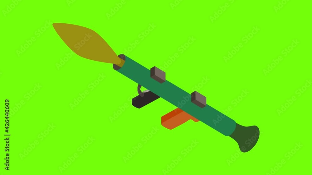 Grenade launcher icon animation cartoon best object on green screen ...