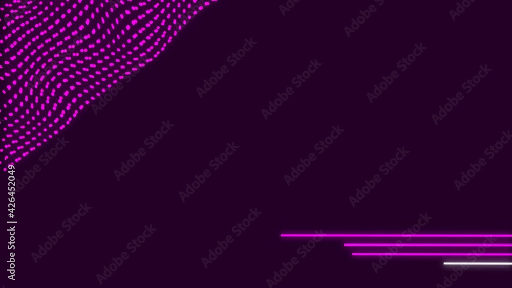 Purple, violet elements. Looped background. Animated glow lines, points ...