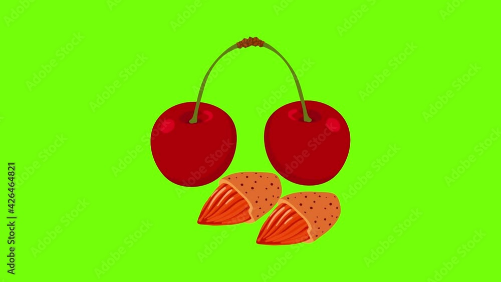 Organic food icon animation cartoon best object on green screen ...