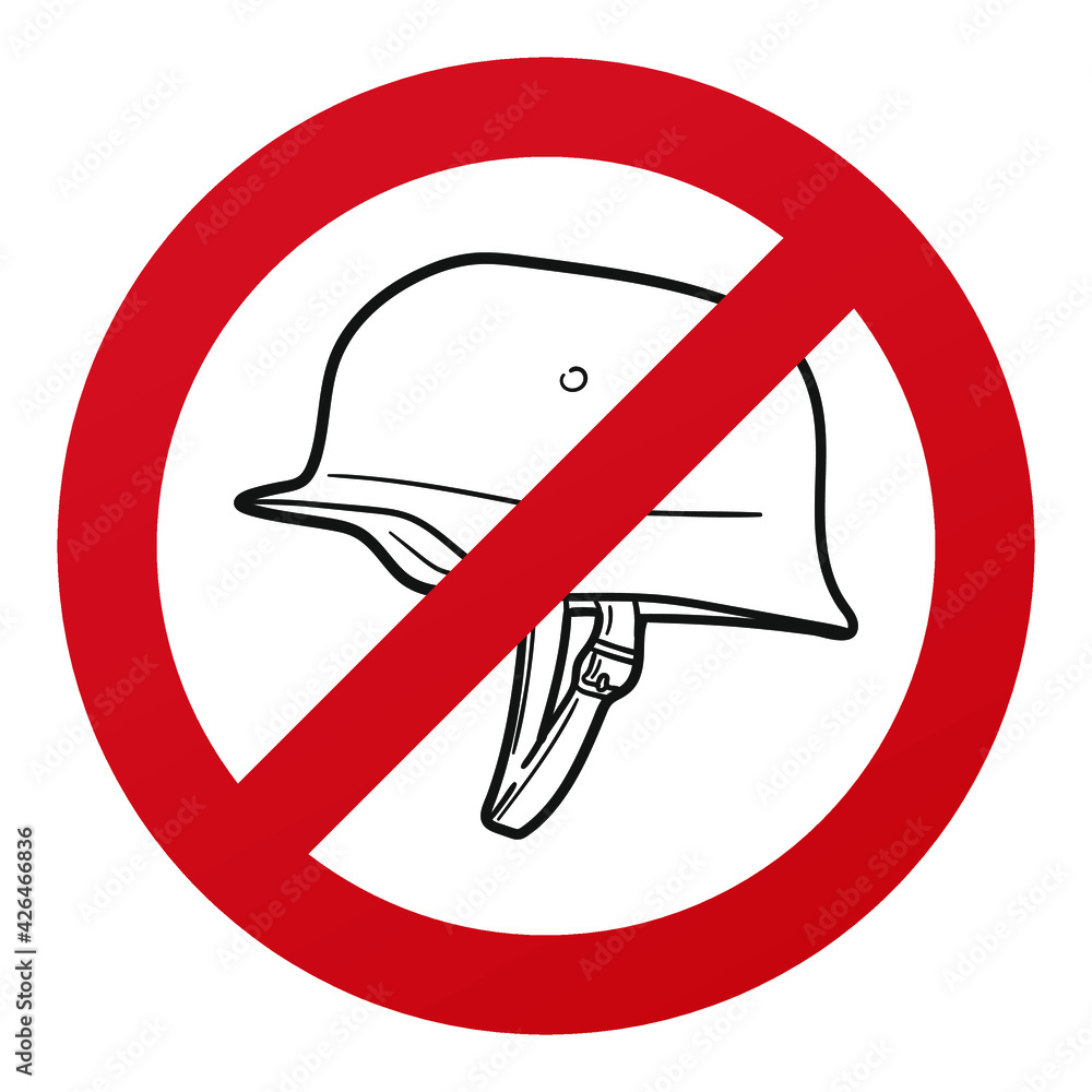 No Soldier Helmet Symbol Isolated on White Background. War Vector ...