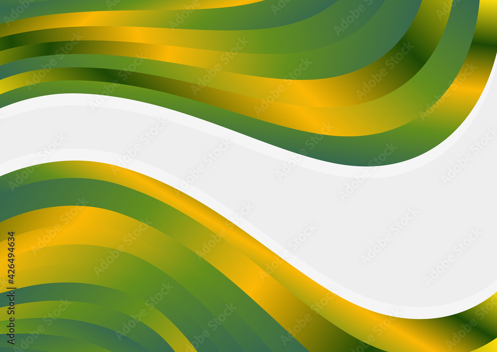 Green and Gold Business Wave Presentation Template Illustration Stock ...