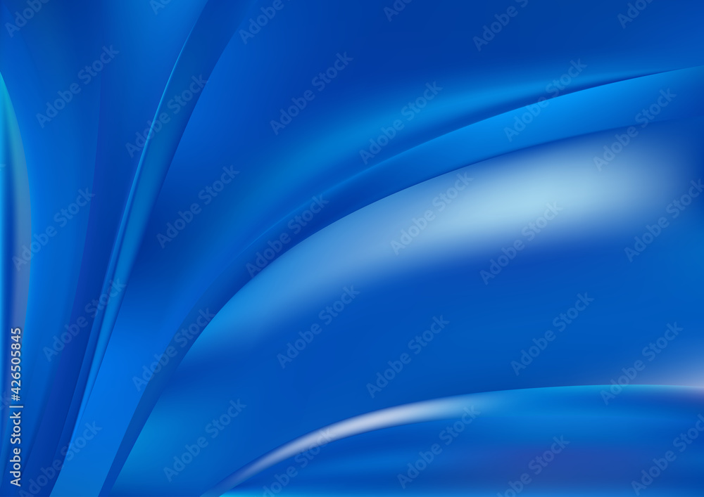 Blue Shiny Wave Background Vector Image Stock Vector | Adobe Stock