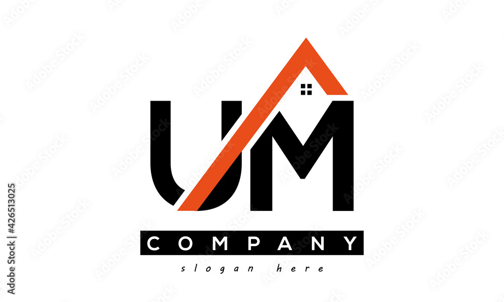 initial UM letter real estate construction logo vector Stock Vector ...