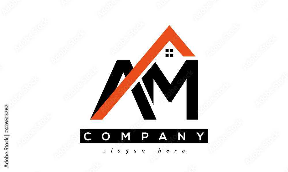 initial AM letter real estate construction logo vector Stock Vector ...