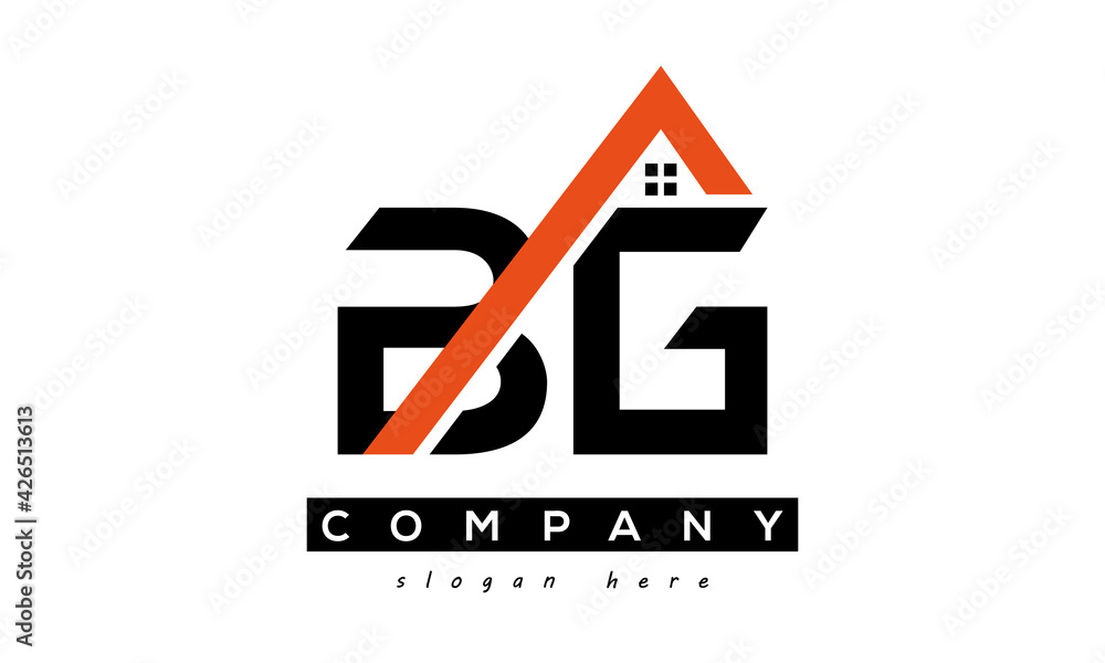 initial BG letter real estate construction logo vector Stock Vector ...