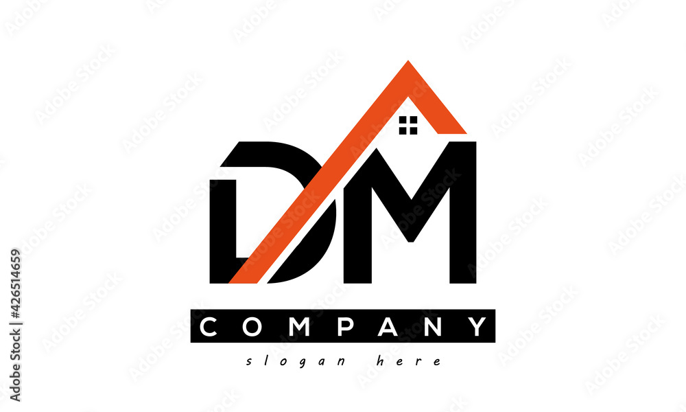 initial DM letter real estate construction logo vector Stock Vector ...