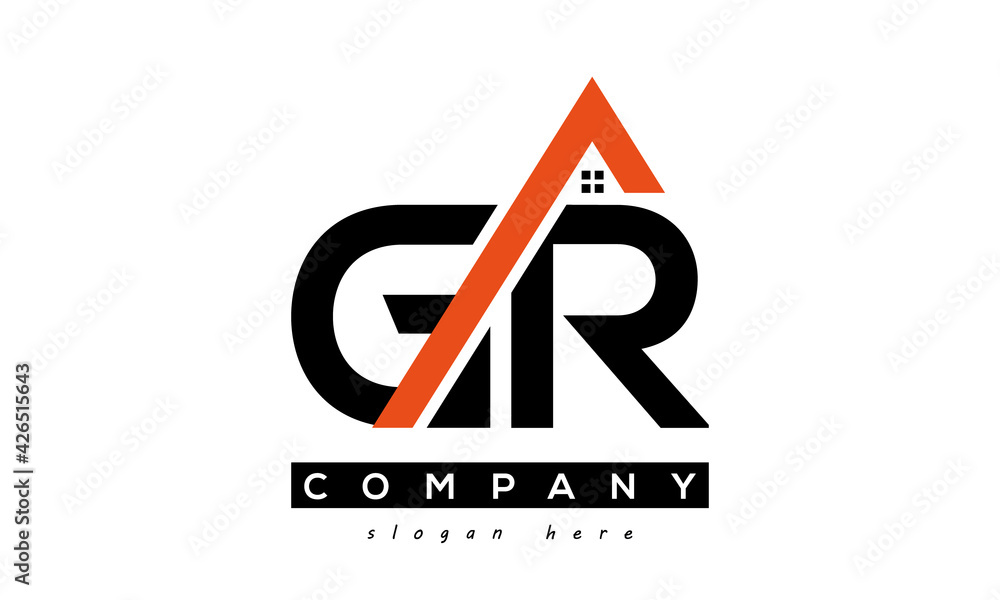 initial GR letter real estate construction logo vector Stock Vector ...