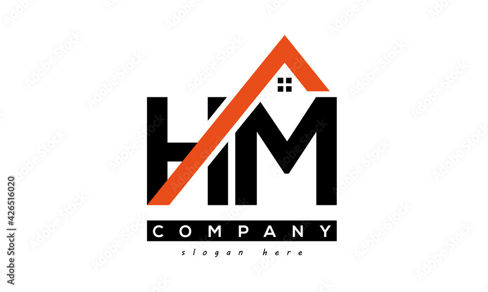 initial HM letter real estate construction logo vector Stock Vector ...