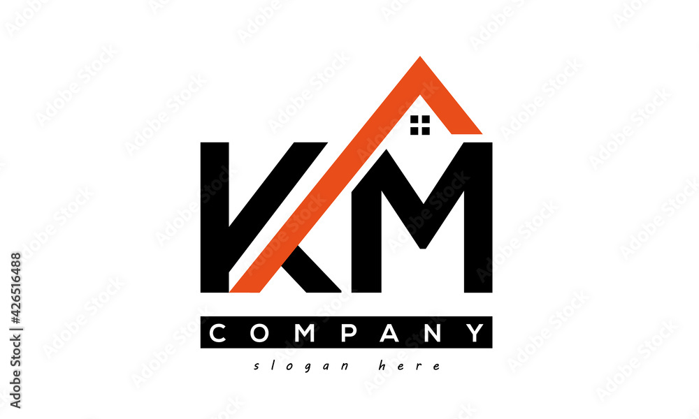initial KM letter real estate construction logo vector Stock Vector ...
