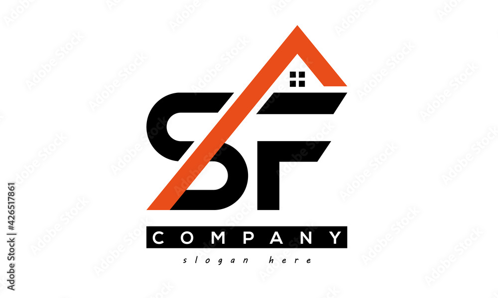 initial SF letter real estate construction logo vector Stock Vector ...