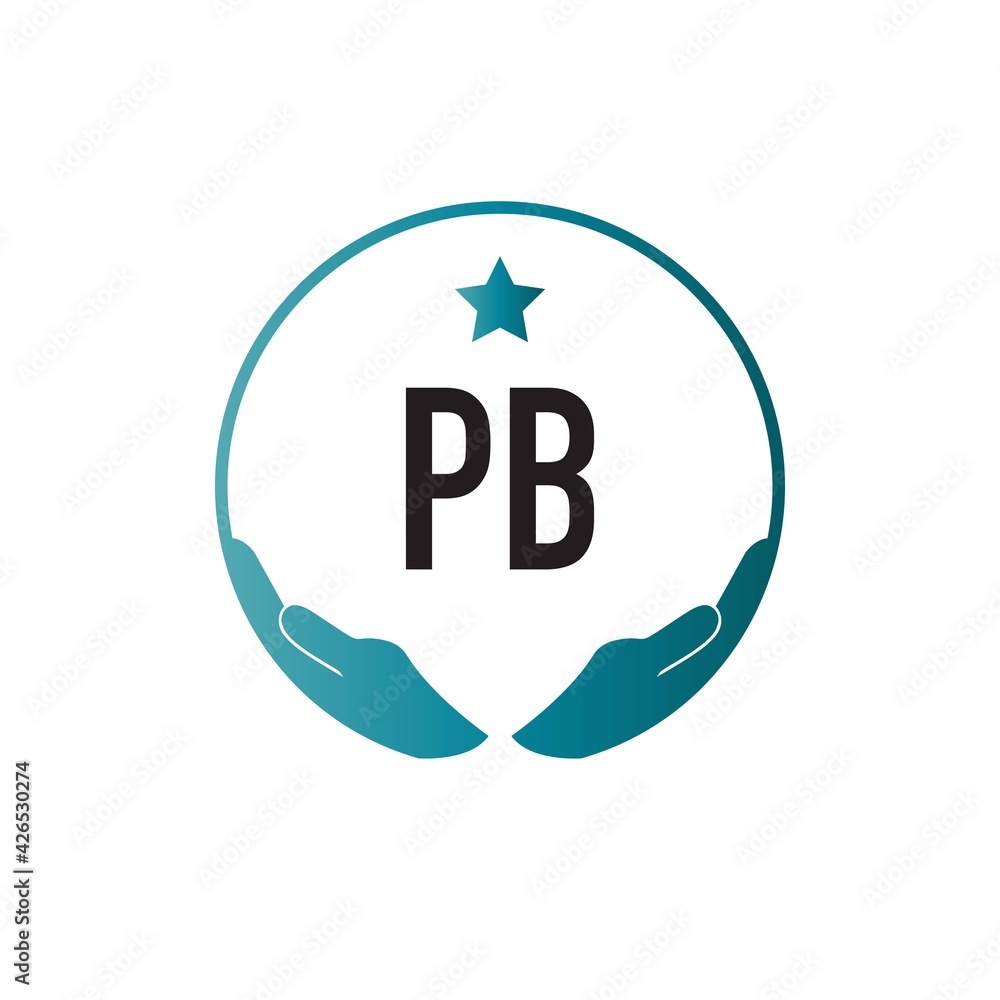 Initial Letter PB Hand Care Logo Design Template. Creative Health and ...