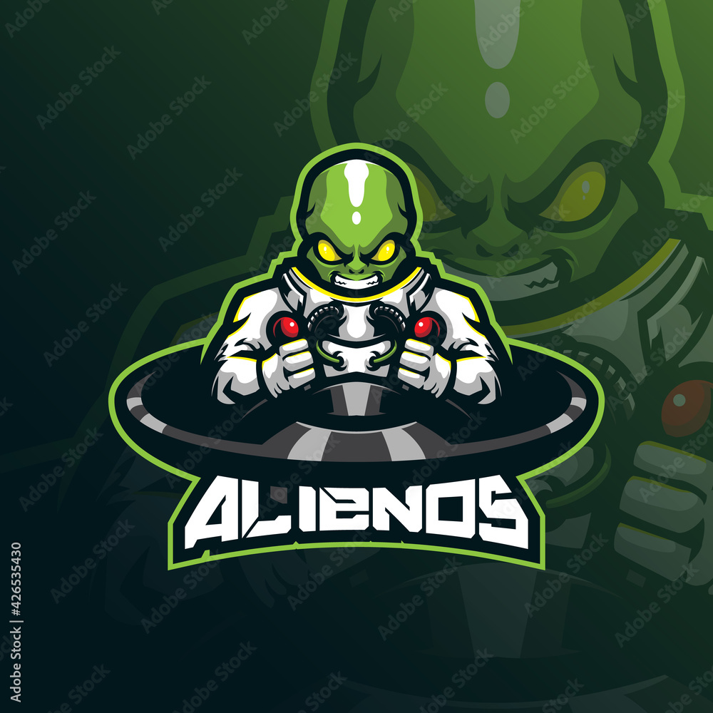 alien mascot logo design vector with modern illustration concept style ...