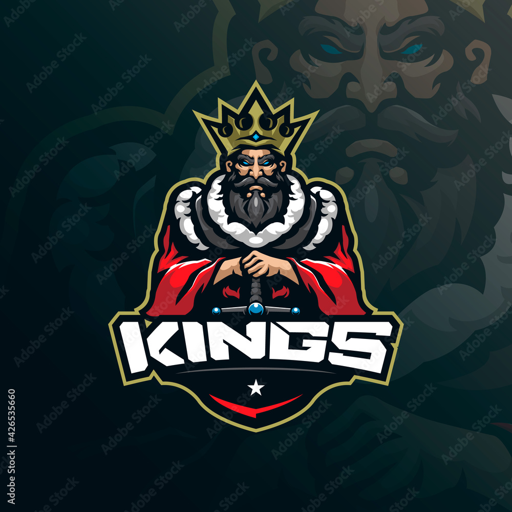 Kings mascot logo design vector with modern illustration concept style ...