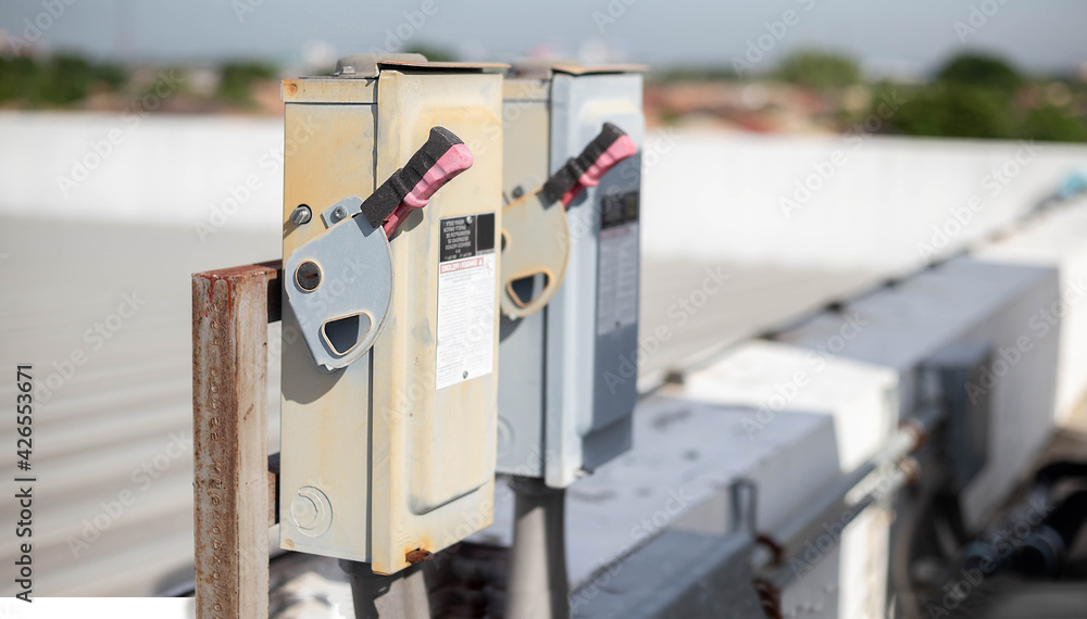 electrical safety switch box on isolate background.main electrical ...