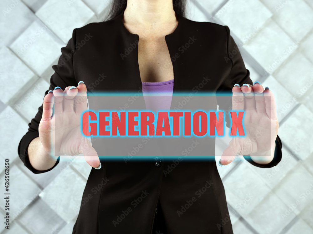 GENERATION X phrase on the screen. Gen X, refers to the generation of ...