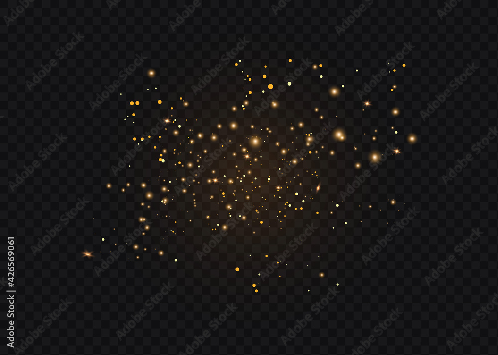 shine with special light. Vector sparkles on a transparent background ...
