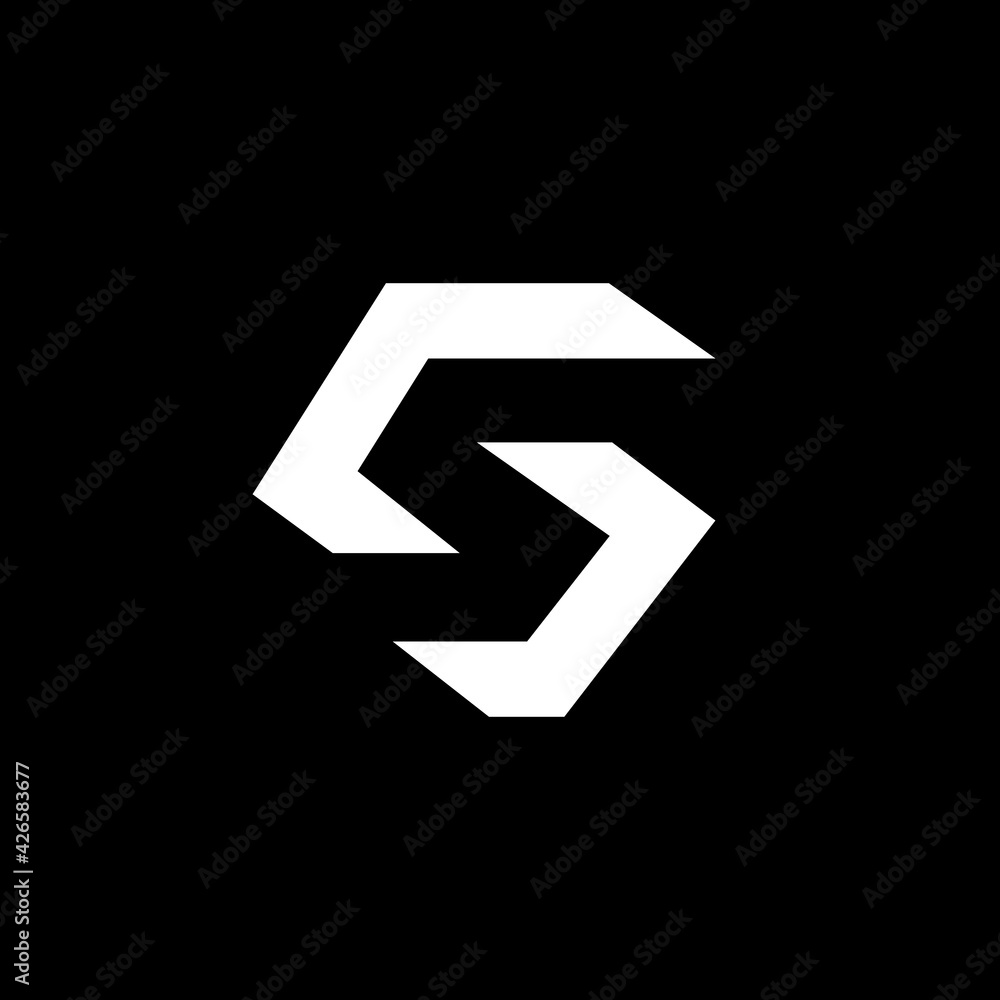 Letter S+5 Modern Design Technology. Geometric Monogram Logo Type ...