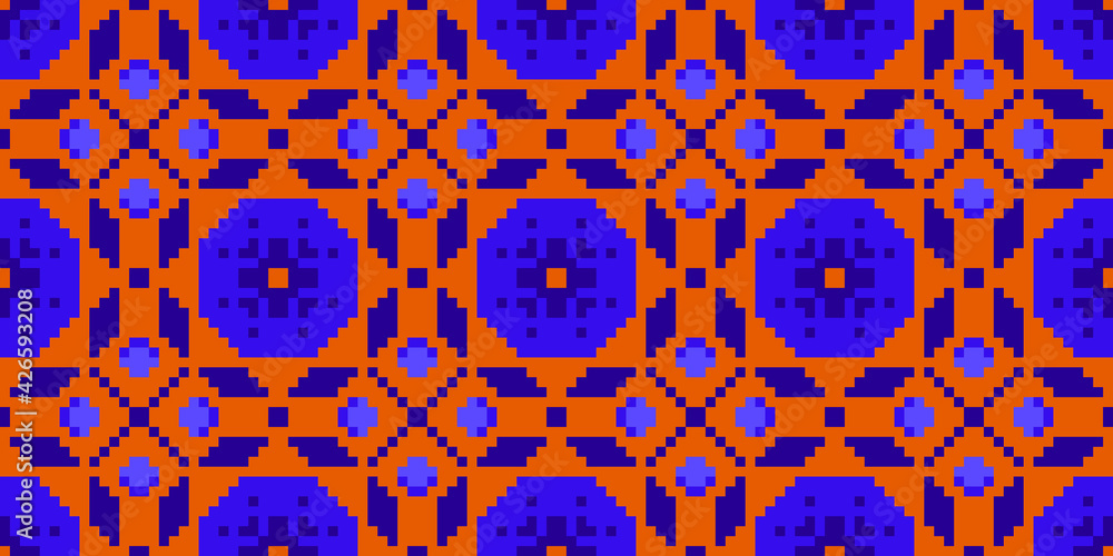 Pixel art pattern in the old style. Digital texture Stock Vector ...