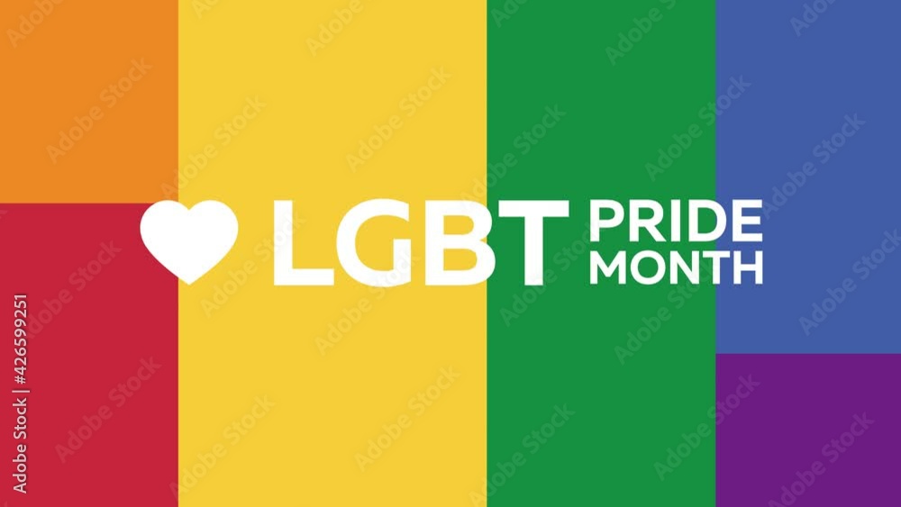 LGBT Pride Month Banner Animation with animated background in rainbow ...