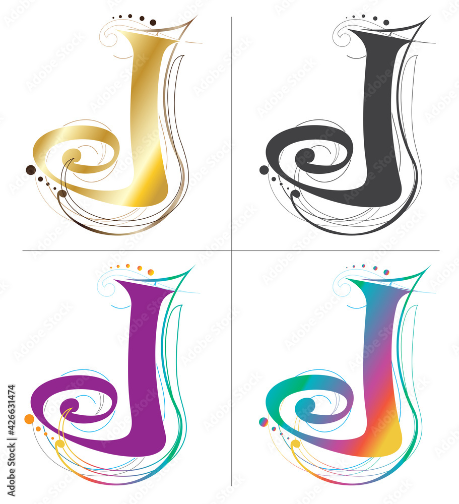 Letter J alphabet font design Stock Illustration | Adobe Stock