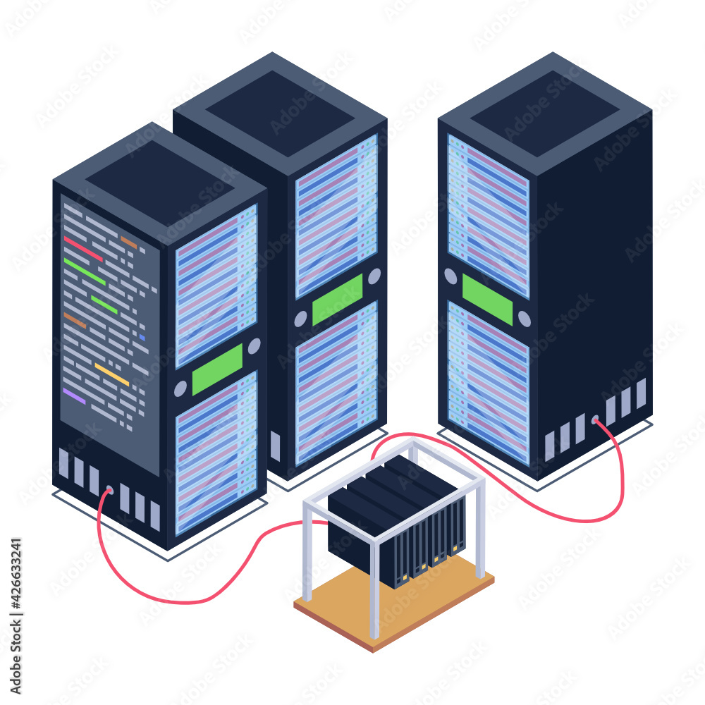 A server room icon in isometric design, premium download Stock Vector ...