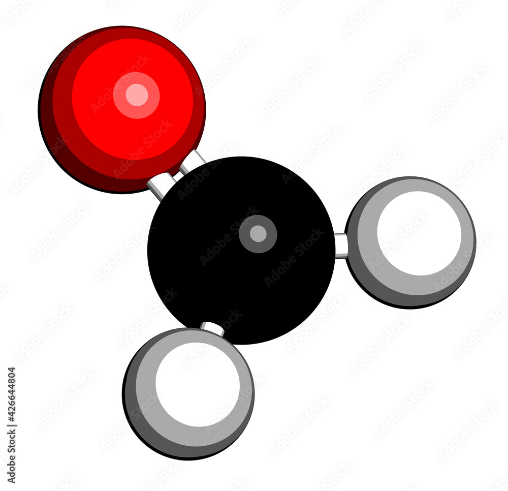 Vettoriale Stock Formaldehyde (methanal) molecule. Important indoor ...