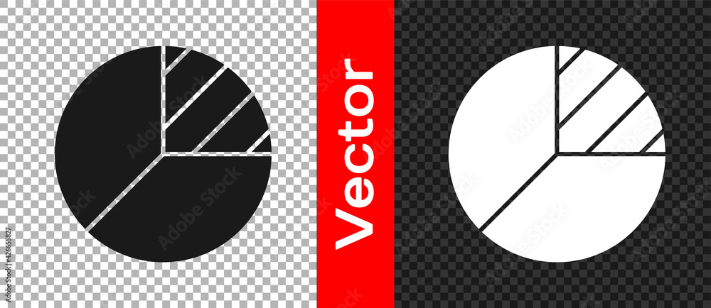 Black Pie chart infographic icon isolated on transparent background ...