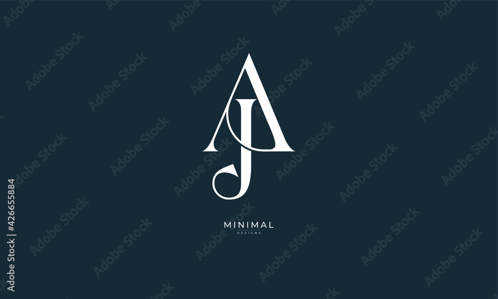 Alphabet letter icon logo AJ Stock Vector | Adobe Stock