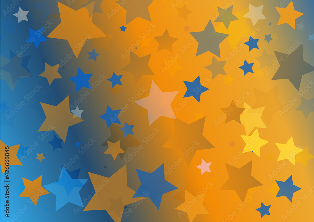 Abstract Blue and Orange Star Background Vector Art Stock Vector ...