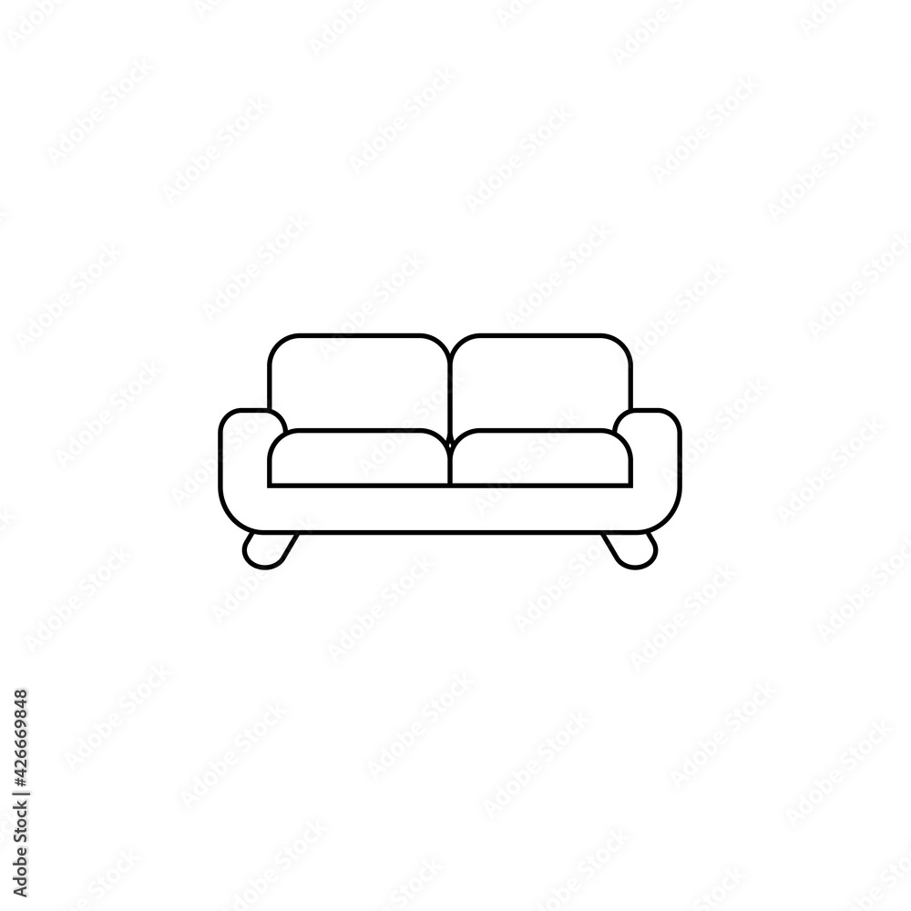 Sofa hand drawn outline doodle icon. Modern furniture - sofa vector ...