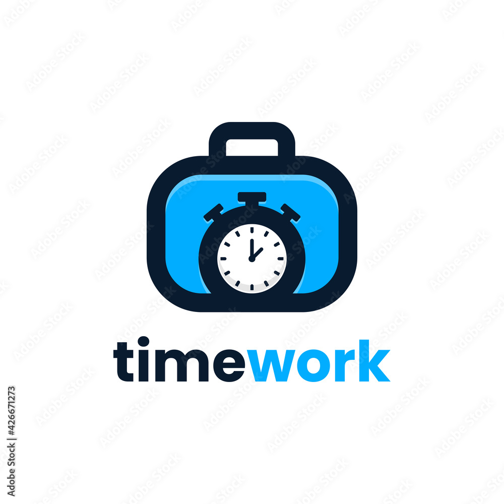 Time work logo design template. Success time management icon vector ...