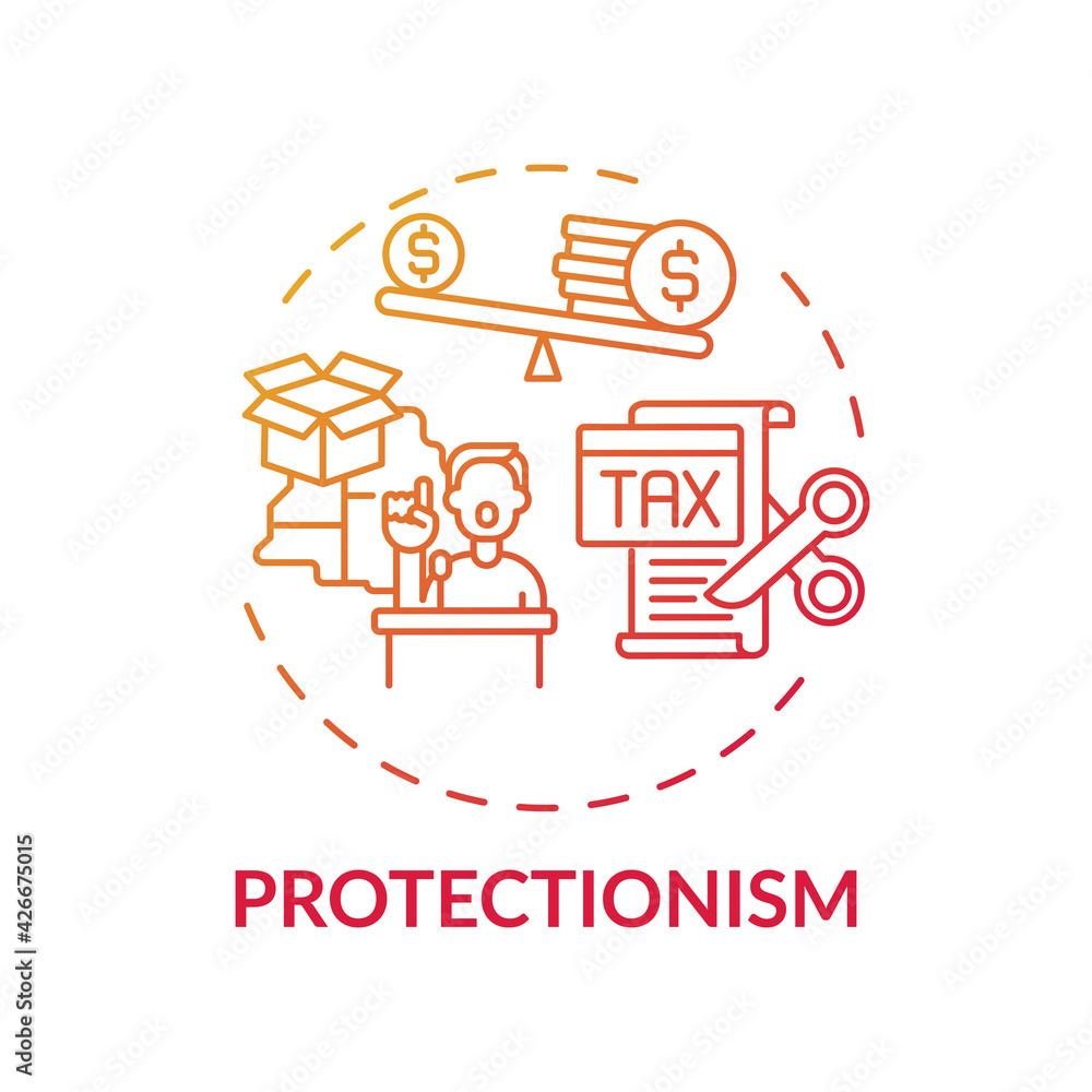 Protectionism concept icon. Economic policy idea thin line illustration ...