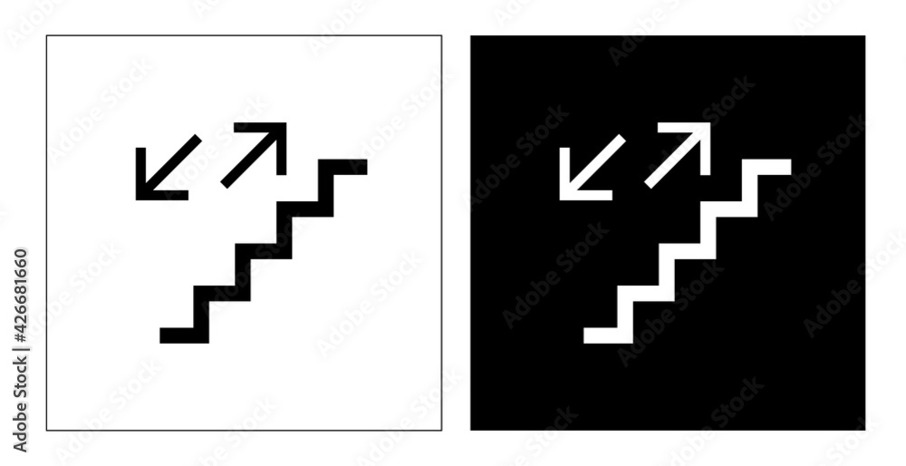 stair pictogram. stairs. stair icon. up and down stair. Stock Vector ...