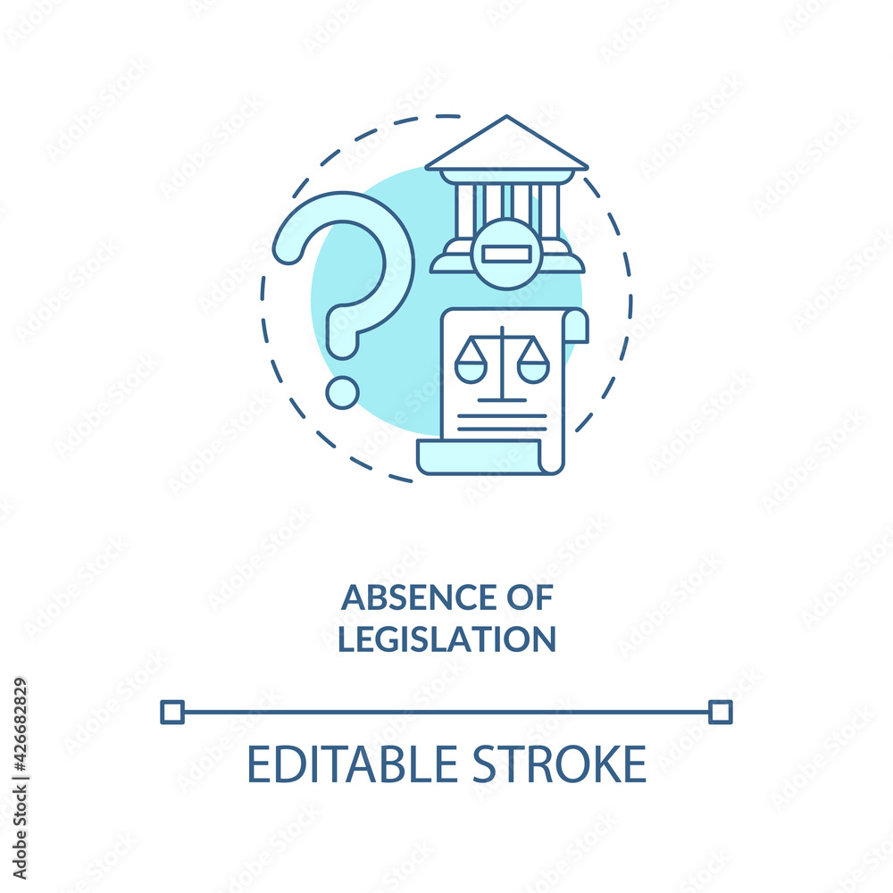 Legislation absence concept icon. E-waste management challenge idea ...