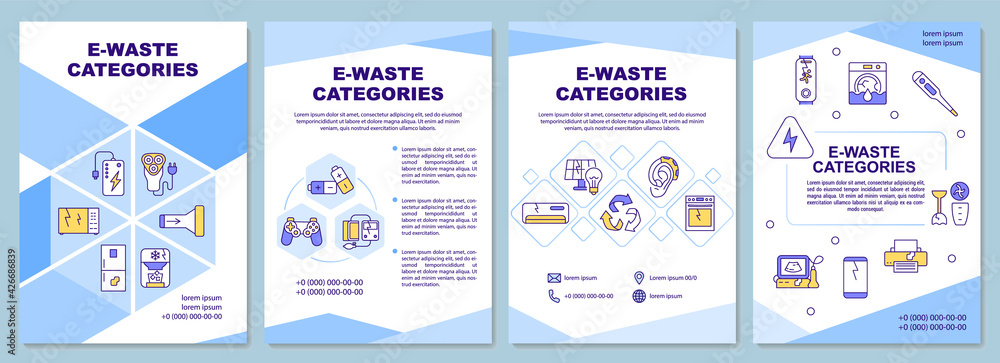 E-waste categories brochure template. Household appliances. Flyer ...