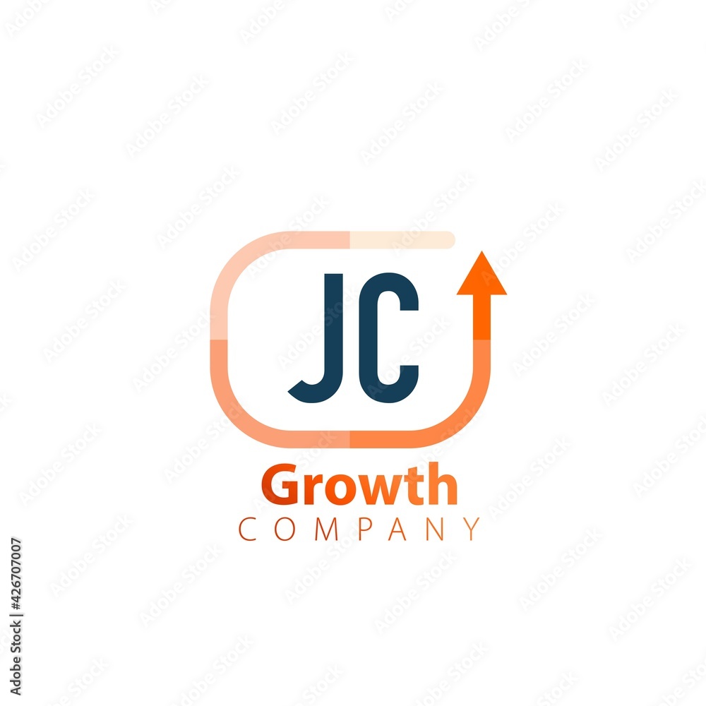 Initial Letter JC Growth Up Logo Design Template. Creative Economy ...