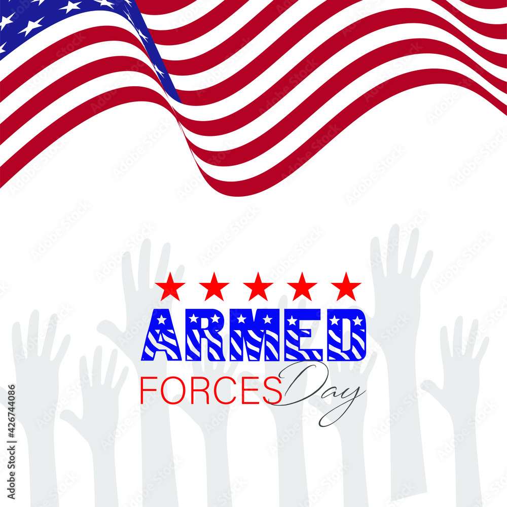 Vector Illustration of Armed forces day poster. Armed forces day ...
