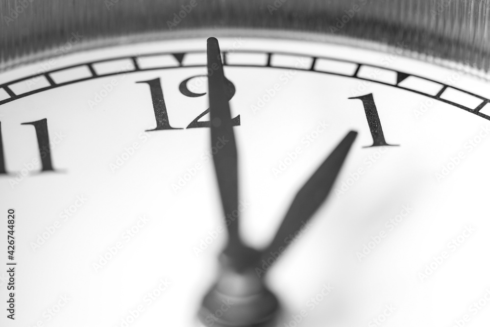 One o'clock on clock face Stock Photo | Adobe Stock