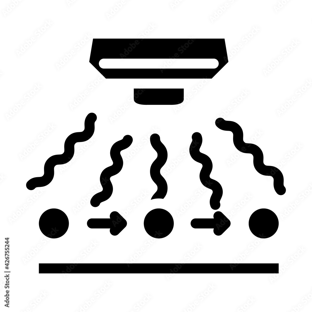 radio wave sensor glyph icon vector. radio wave sensor sign. isolated ...