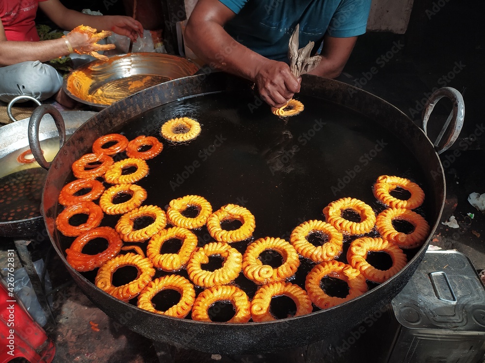 Foto de Imarti or Amriti is a sweet from India. It is made by deep ...