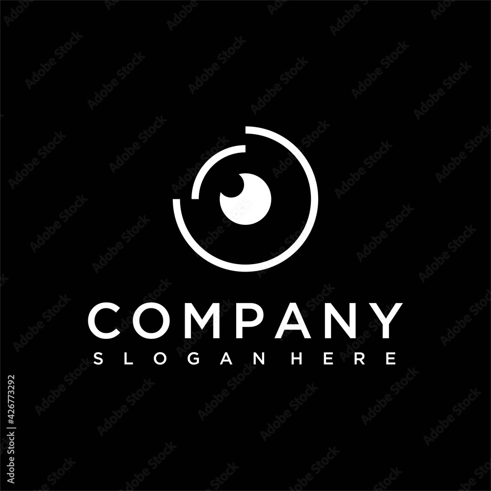 Eyeball vector outline logo design Stock Vector | Adobe Stock