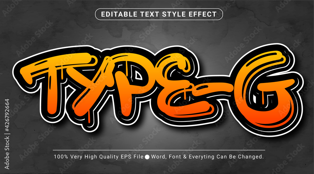 Graffiti Style on Watercolor Background text effect, Editable Text ...