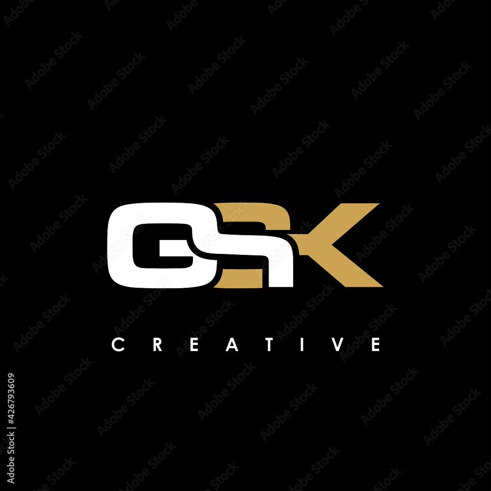 GSK Letter Initial Logo Design Template Vector Illustration Stock ...