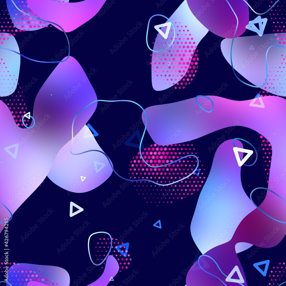 Seamless vibrant lava lamp liquid pattern design for print. High ...