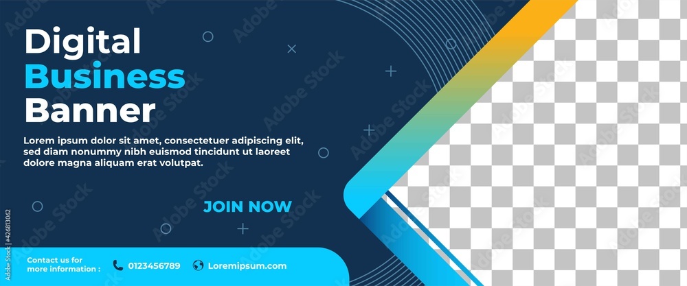 Business banner template design. Modern banner design with abstract ...