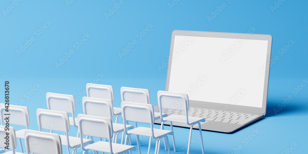 Online Education or Digital Classroom concept. Learning on phone ...