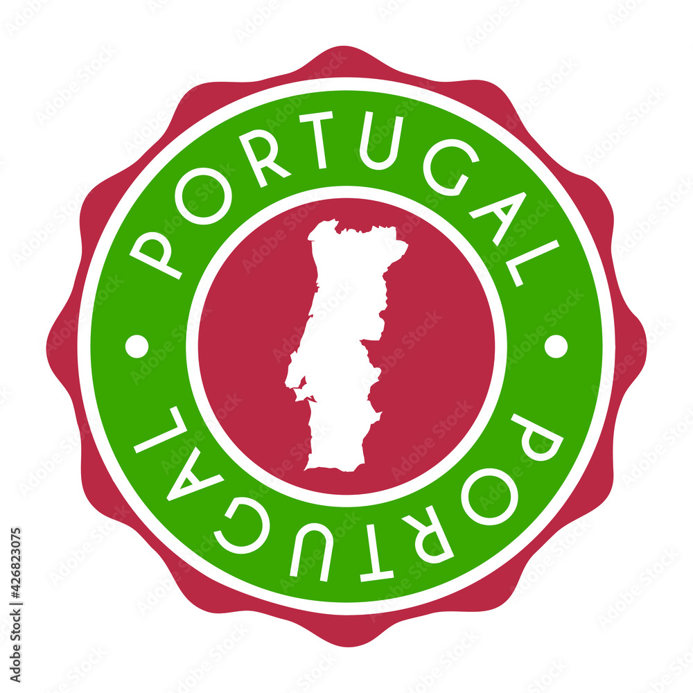 Portugal Badge Map Vector Seal. National Symbol Country Stamp Design ...